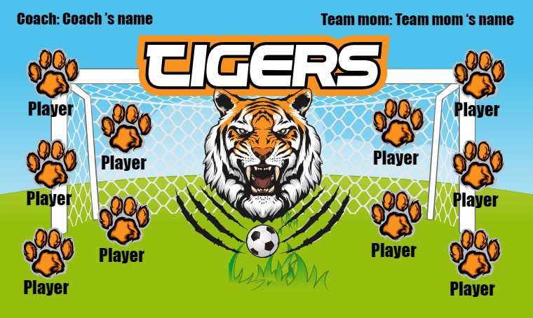 Tigers - Soccer Banner – Team Sport Banners