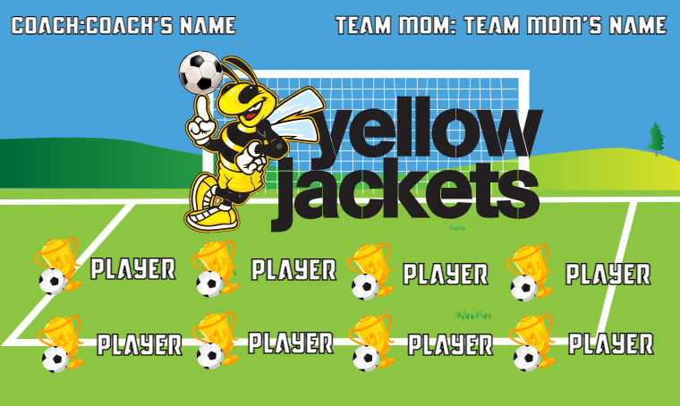 Yellow Jackets - Soccer Banner – Team Sport Banners