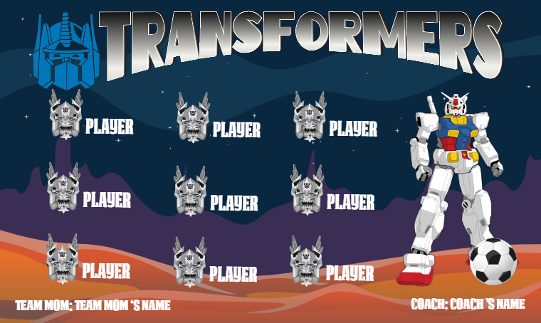 Transformers - Soccer Banner – Team Sport Banners