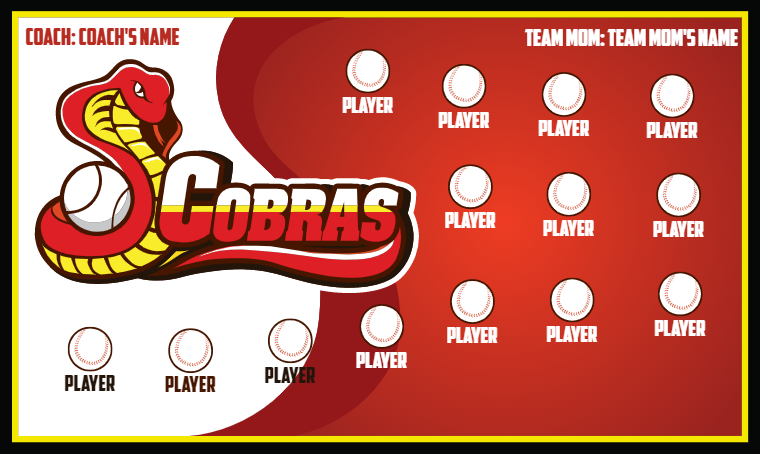Cobras - Softball Banner – Team Sport Banners