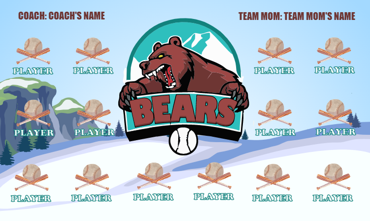 Bears 3 - Softball Banner – Team Sport Banners