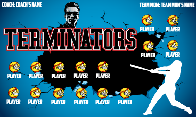 Terminators - Softball Banner – Team Sport Banners