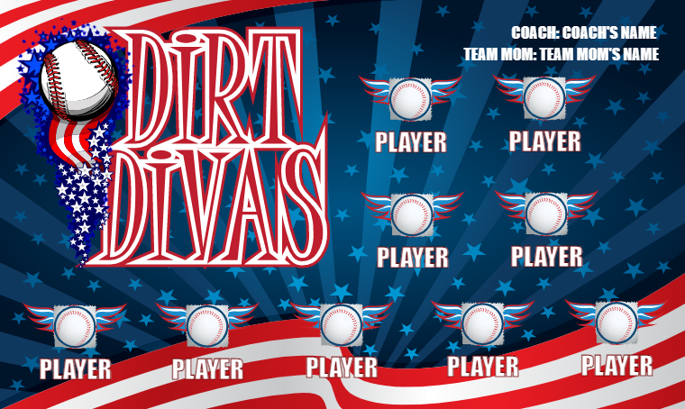 Dirt Divas - Softball Banner – Team Sport Banners