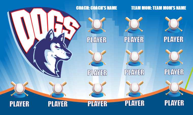 Dogs 3 - Softball Banner – Team Sport Banners