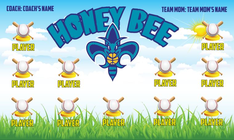 Honey Bee - Softball Banner – Team Sport Banners
