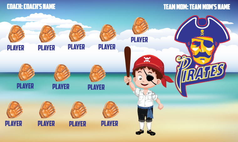 Pirates 4 - Softball Banner – Team Sport Banners