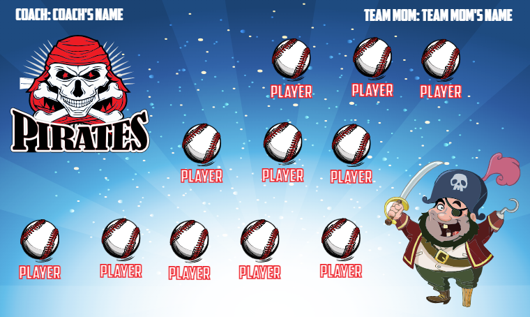 Pirates 5 - Softball Banner – Team Sport Banners