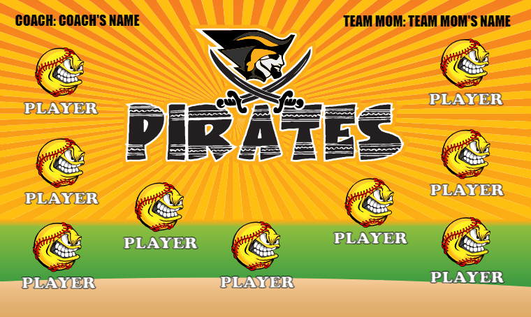 Pirates 8 - Softball Banner – Team Sport Banners