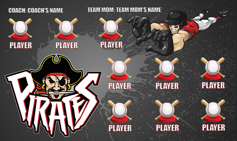 Pirates - Softball Banner – Team Sport Banners
