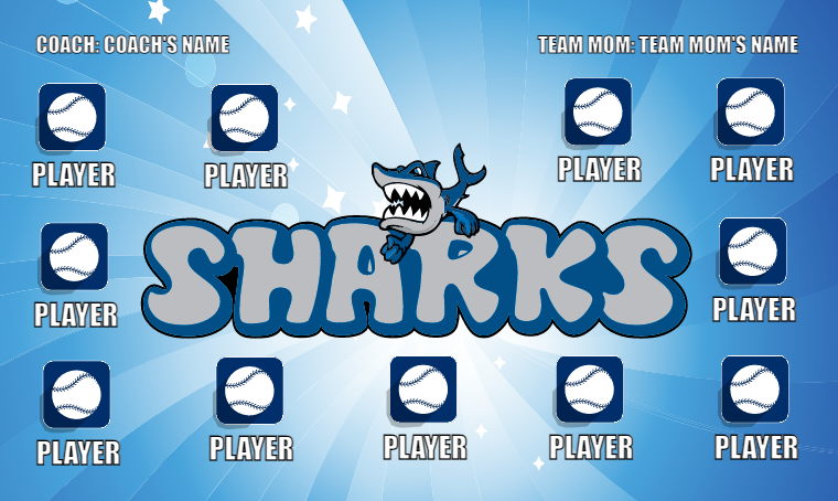 Sharks 6 - Softball Banner – Team Sport Banners
