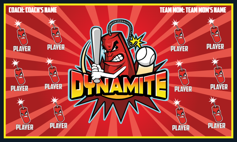 Dynamite - Softball Banner – Team Sport Banners