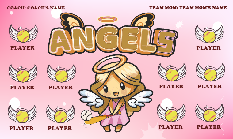 Angels - Softball Banner – Team Sport Banners