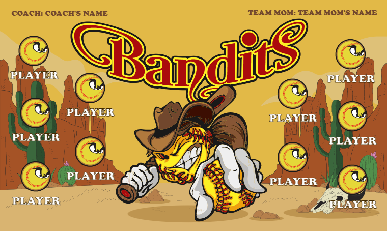 Bandits - Softball Banner – Team Sport Banners