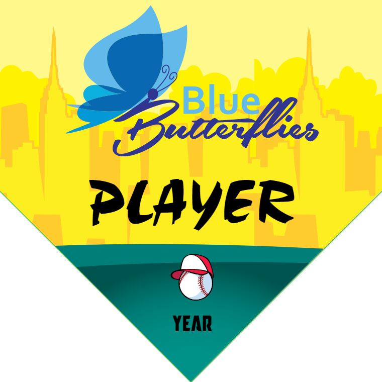 Blue Butterflies - Home Plate Softball Pennant – Team Sport Banners