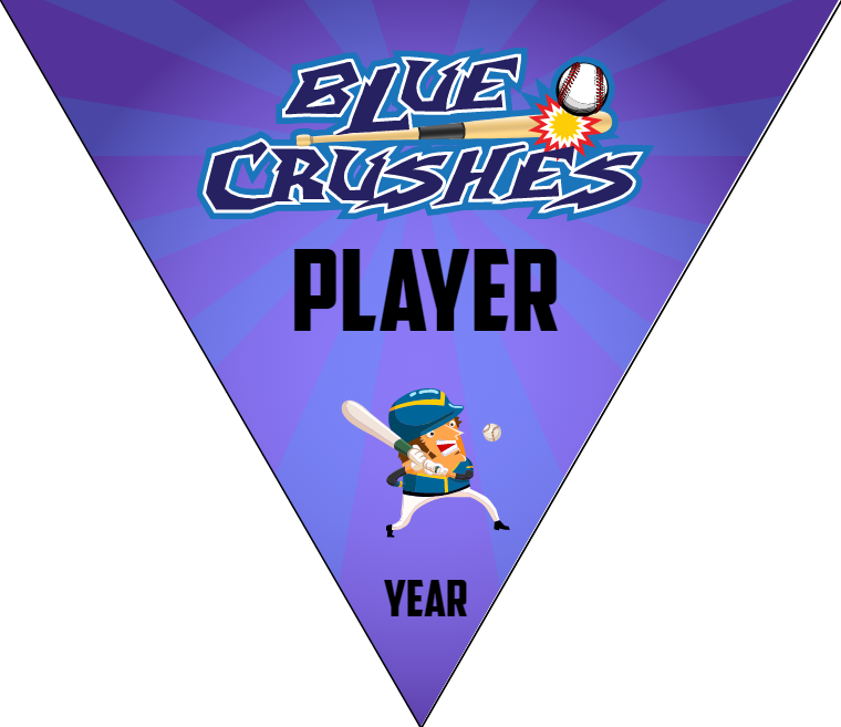 Blue Crushes - Triangle Softball Pennant – Team Sport Banners