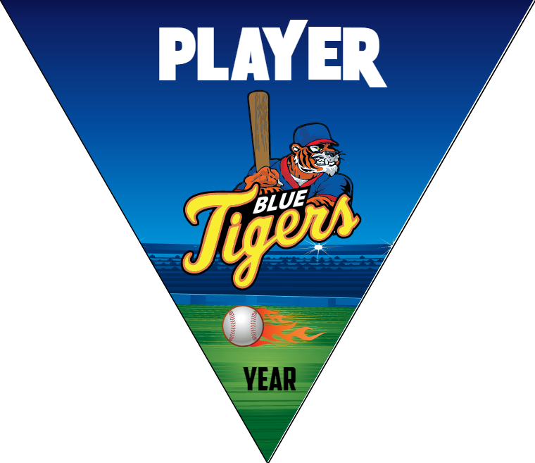 Blue Tigers - Triangle Softball Pennant – Team Sport Banners