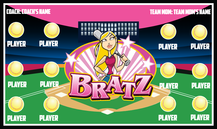 Bratz - Baseball Banner – Team Sport Banners
