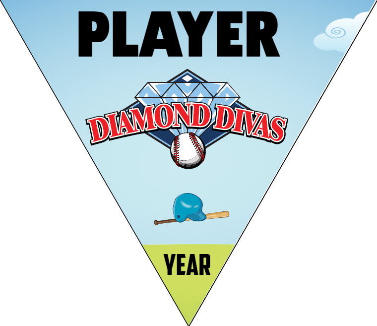 Diamond Divas - Triangle Softball Pennant – Team Sport Banners