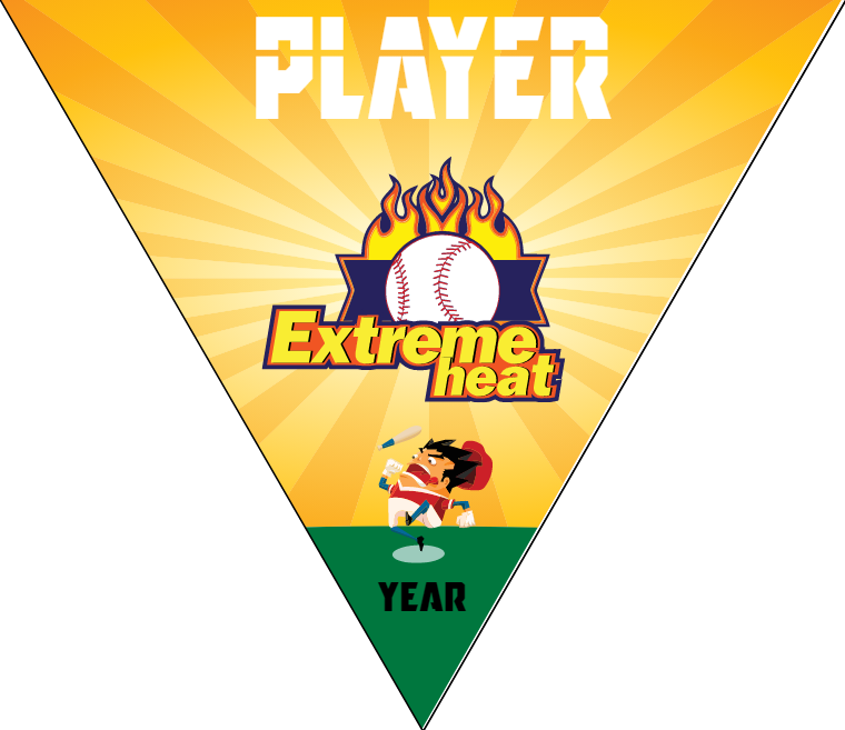Extreme Heat 2 - Triangle Softball Pennant – Team Sport Banners
