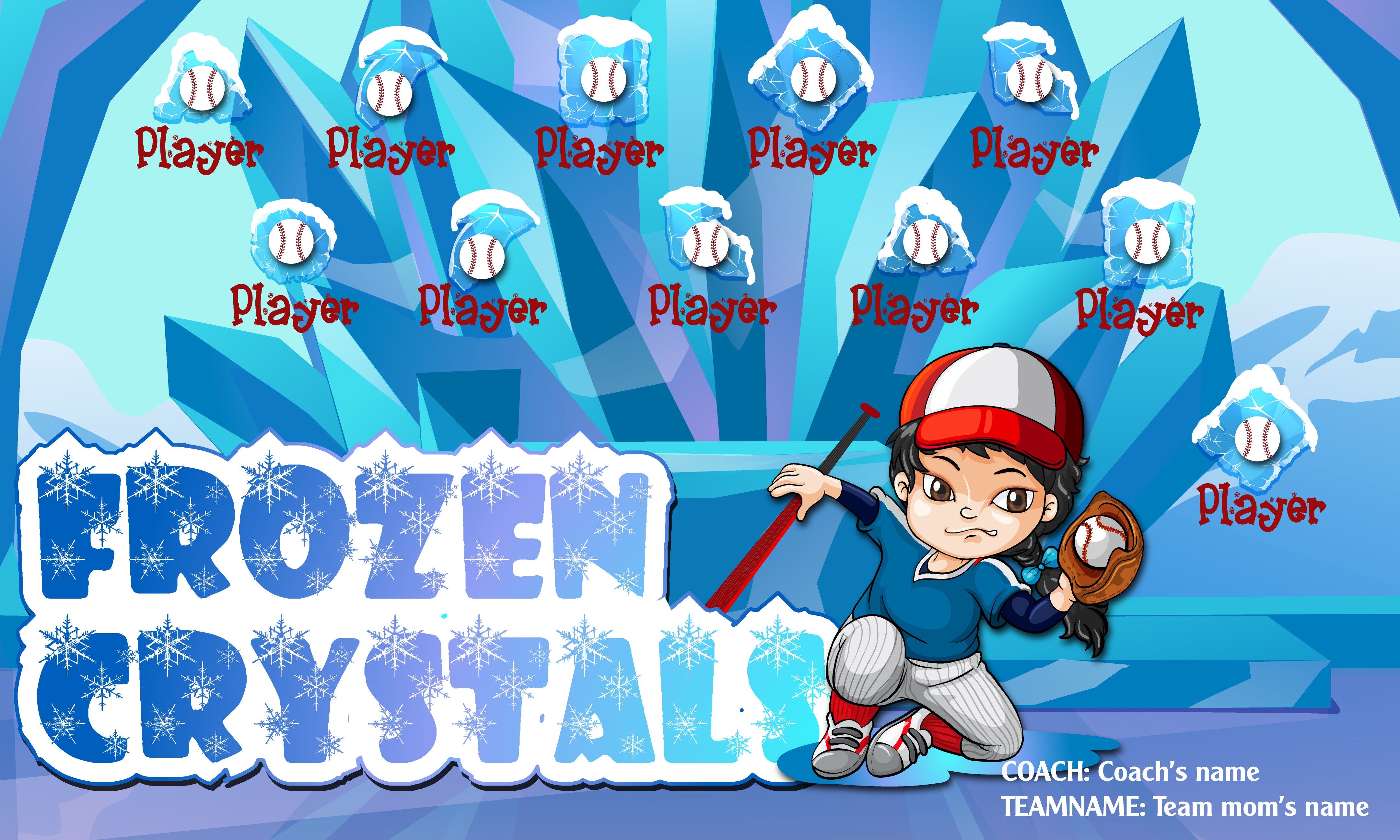 Frozen Crystal - Softball Banner – Team Sport Banners