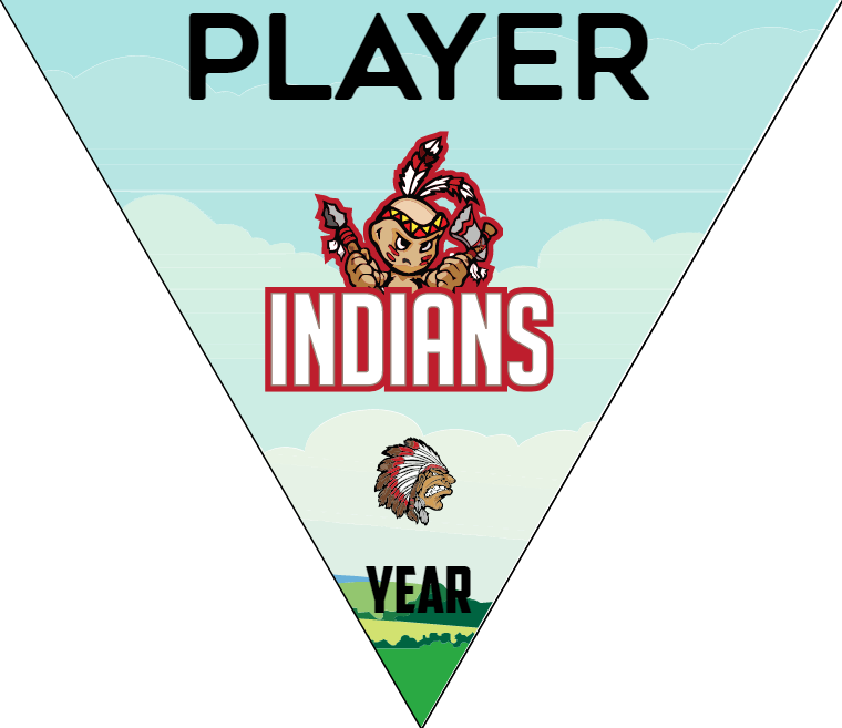 Indians 2 - Triangle Softball Pennant – Team Sport Banners