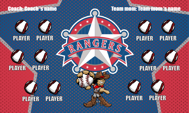 Texas Rangers 5 - Baseball Banner – Team Sport Banners