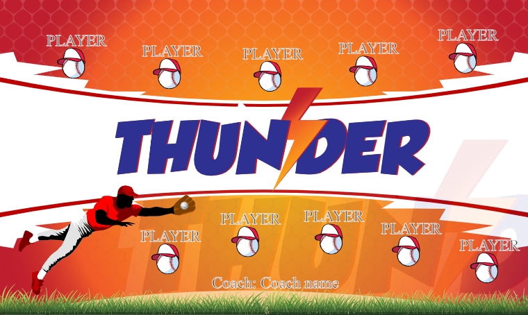 Thunder - Baseball Banner – Team Sport Banners